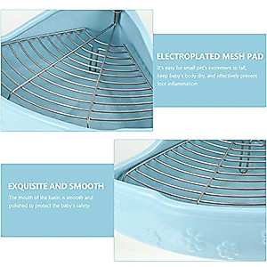 Balacoo Small Animal Litter Cage Ceramic Triangle Potty Trainer Corner Litter Ferret Litter Box Bedding Box Pet Pan for Rabbit Bunny Chinchilla Ferret Guinea Pig Hamster