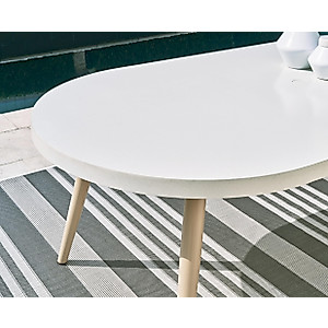 Signiture Design by Ashley Seton Creek Outdoor Dining Table, 80" W x 42" D x 29" H, White & Light Brown