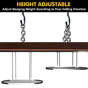 Vdomus Hanging Pot Rack Pot and Pan Ceiling Rack, Mounted Cookware Storage Pan Rack , Hanging Pot and Pan Suspended Organizer with 15 Hooks (33 x 17 Inch) for Kitchen Organization Storage