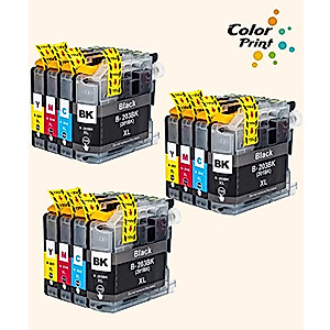 12-Pack ColorPrint Compatible LC203XL Ink Cartridge Replacement for Brother LC-203XL Used for MFC-J480DW J680DW J880DW J885DW J4420DW (3BK,3C,3M,3Y)