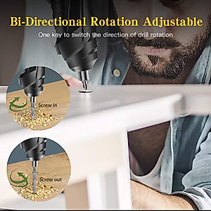 Electric Screwdriver 15pcs Cordless Screwdriver 3.5N.m Power Screwdriver, 3.6V Cordless Drill Screwdriver Rechargeable with Led Light, Deformation Handle (Medium)