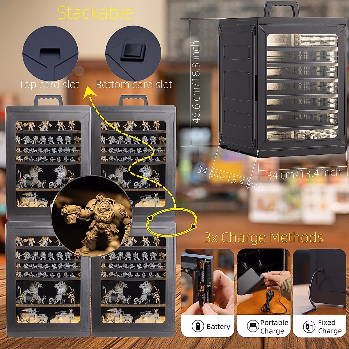 TOPQM Modular LED Miniatures Storage and Transport Case