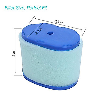 HEYZLASS 2Pack 697029 Oval Air Filter, Compatible with Briggs Stratton 4207 5059 498596S OEM Air Cleaner, Lawn Mower Extend Life Series Air Filter and More, Plus 273356S Pre Filter