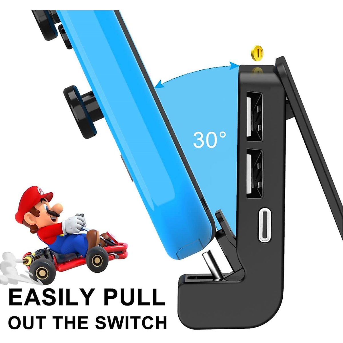 Switch TV Docking Station for Nintendo,Switch OLED Dock, Portable Adjustable Charging Dock 4K HDMI USB 3.0 Port Replacement with USB C Charging Cable for Official Nintendo Switch and Newest OLED Model