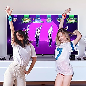 Narati Wrist Bands for Just Dance 2025 2024 2023 2022 2021 Switch, Adjustable Size Silicone Wrist Straps Compatible with Joy Cons & Switch OLED Model, 2 Pack for Adults and Children