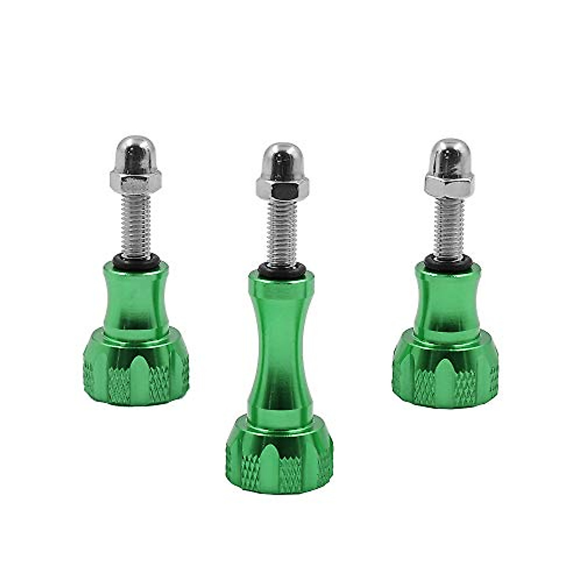 SLFC 3 Pcs Aluminum Alloy Thumbscrews for GoPro Hero 2018, GoPro Fusion, GoPro Hero 8/7/6/5/4/3/2/1 and DJI Osmo Action, 8 Colors, Very Durable, Standard Camera Mounts Screws (Green)