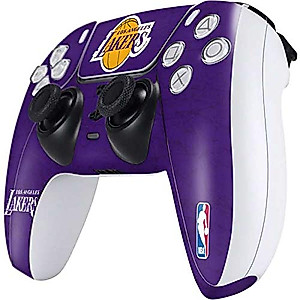 Skinit Decal Gaming Skin Compatible with PS5 Controller - Officially Licensed NBA Los Angeles Lakers Purple Primary Logo Design
