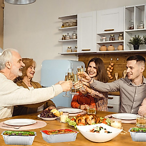 WorldBazaar Thanksgiving Aluminum Food Containers with Lids 36PCS Watercolor Thanksgiving Leftover Containers Disposable Turkey Aluminum Containers Thanksgiving Party Supplies