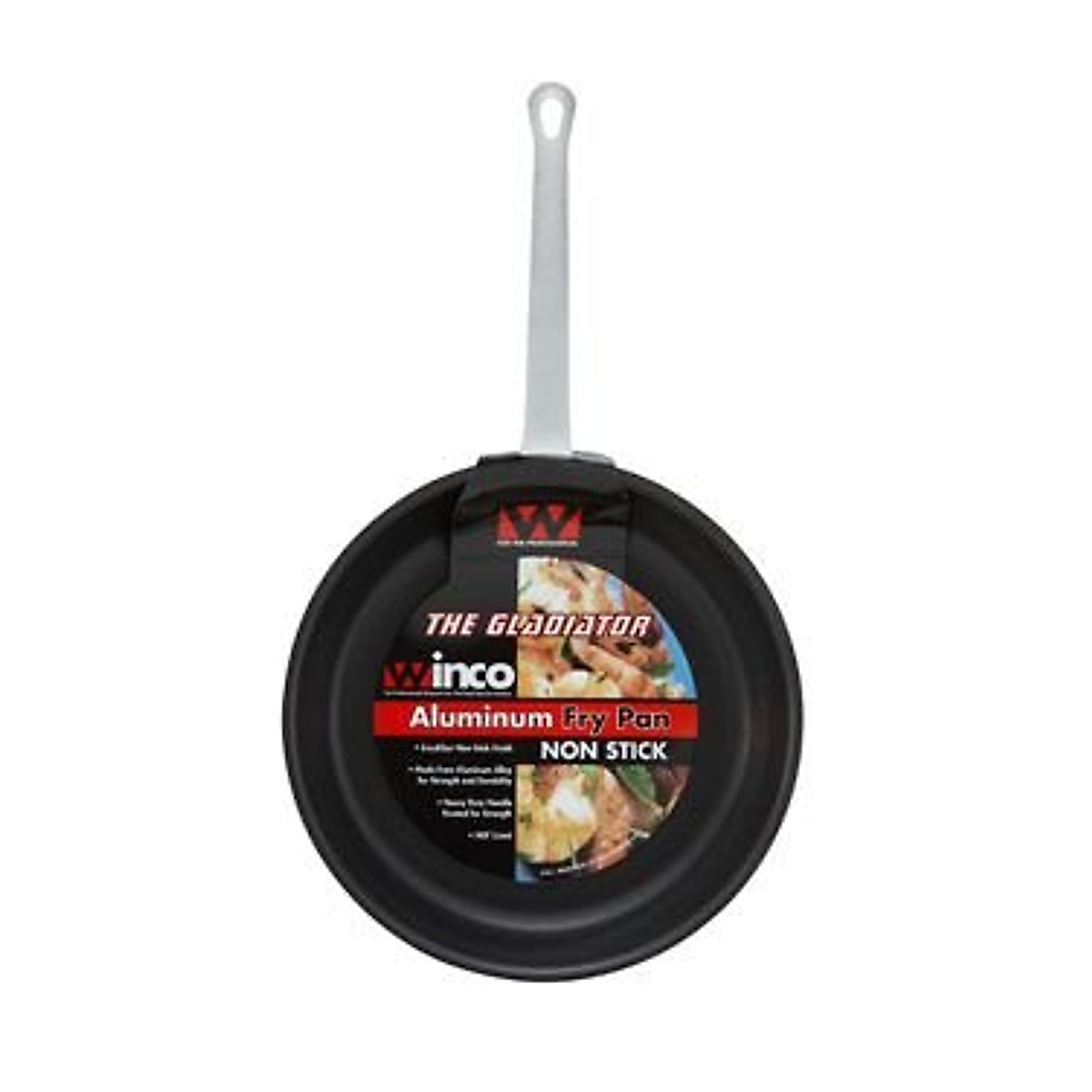 Winco AFP-10XC 10" Round Gladiator Fry Pan, 3003 Aluminum Alloy, Excalibur Coating - Aluminum Fry
