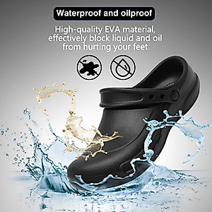 Unisex Chef Shoes Zapatos de cocina para Hombre Slip Resistant Non Slip Work Shoes Nursing Closed Toe Clogs Waterproof Men Kitchen Black/Size12