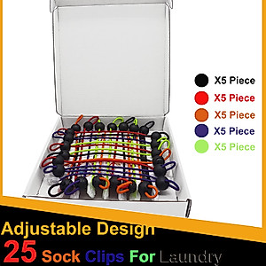 25Pcs Sock Clips for Laundry Sock Clip for Washing Machine Keep Socks for Pairs with The Sock Holder Sock Laundry Organizer - Sock Locks for Washing Socks