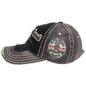 MINAKOLIFE Rock Shark Kingston 1969 Jamaica Distressed Vintage Trucker Baseball Cap Hat (Black)