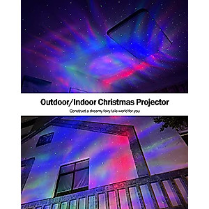 Lunmore Firefly Garden Lights Star Projector Laser Christmas Lights with Colorful LED Background Light