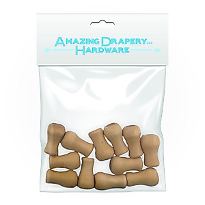 Amazing Drapery Hardware 12 Natural Stained Wood Cord Tassels in Vase Shape for Wood Blind and Roman Shade Pull Cords - Rustic Window Treatment Accessories