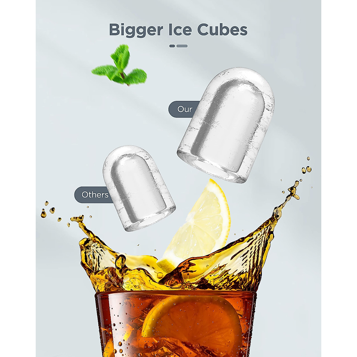 Silonn Countertop Ice Maker Machine, Fast Ice in 7 Min, 28 lbs of Ice Per Day, Ice Makers Countertop, Portable Ice Maker with Ice Basket and Scoop, Black, 10 x 15 x 12 inches