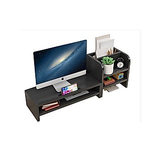 LITAITAI Monitor Riser ,with Storage Pen Holder, Mobile Phone Holder, for Home Office ,Black Simple Sturdy and Durablemonitor stand riser, computer monitor stand
