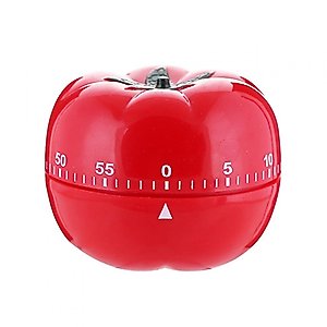 1Pcs Kitchen Timer 60 Minutes Timer, 360 Degree Rotating Tomato Shaped Alarm Timer, Creative Kitchen Cooking Timer Clock, Portable Loud Alarm Counters Reminder for Home Cooking Baking Exercising Games