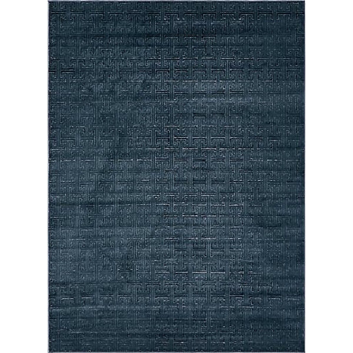 Unique Loom Uptown Collection by Jill Zarin Collection Textured Solid Geometric Modern Navy Blue Area Rug (9' 0 x 12' 0)