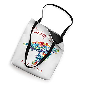 Delray Beach Florida Watercolor Sea Turtle Tote Bag