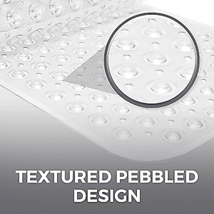 Home Genie Drawer Liner and Bathtub Mat, Drawer Liner Size 12IN x 20FT in Pure White, Non Adhesive Roll, Bath Mat Size 31x15 in Clear, Machine Washable, 2 Item Bundle