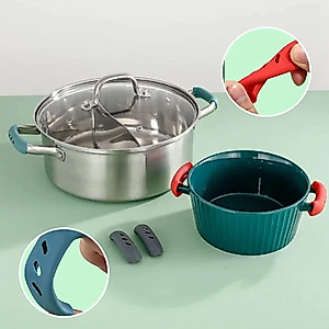 6 PCS Silicone Handles for Pots and Pans, Pot Handle Covers Heat Resistant, Silicone Pot Lid Handle Cover, Pot Handle Covers for Kitchen
