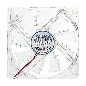 Zalman Ultra Quiet ZM-F3 120mm Blue LED Shark Fin Blade Case Fan Cooling,White ZM-F3 LED (SF)