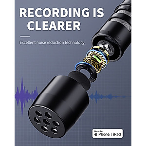 ttstar Microphone Professional for iPhone Lavalier Lapel Omnidirectional Condenser Mic Phone Audio Video Recording Easy Clip-on Lavalier Mic for YouTube, Interview, Mic for iPad for iPone(6.6ft)