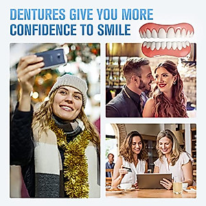 Fake Teeth, 2 PCS Veneers Dentures Socket for Women and Men, Dental Veneers for Temporary Tooth Repair Upper and Lower Jaw-13