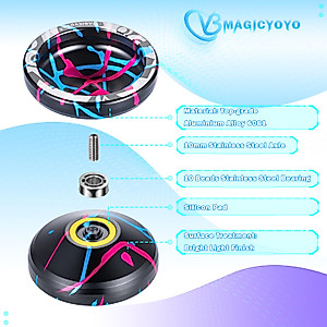 MAGICYOYO V3 Yoyo Professional Responsive Yoyo for Kids, Unresponsive Yoyo for Adults, Metal Professional Yoyo + 12 Yoyo Strings, Yo-Yo Accessory