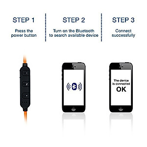 Emerson Wireless In-Ear Bluetooth Sports Earbuds Headphones with Universal Mic and Remote and Tangle free cable ER106001