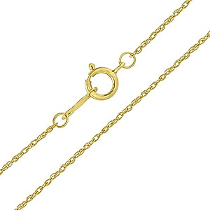 GILDED Small 10 Karat Yellow Gold Natural Round-Cut Diamond Accent 3 Stone Cross Pendant with an 18 Inch Chain