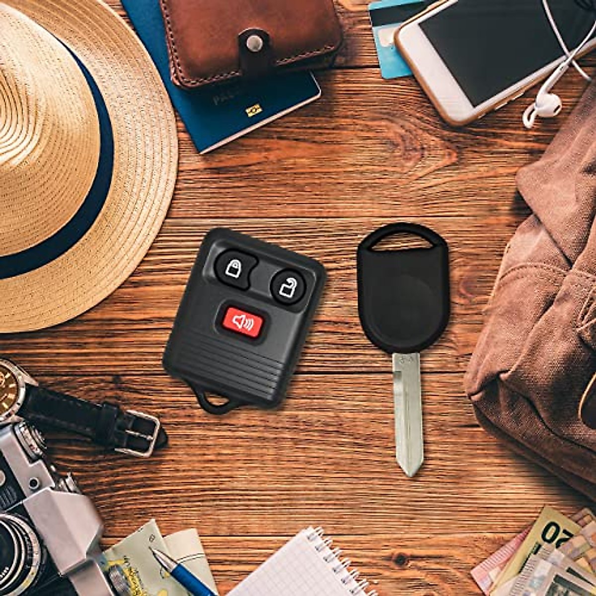 Keyless2Go Replacement for Keyless Entry Car Key Fob Vehicles That Use 3 Button CWTWB1U331, with New Uncut 80 Bit Transponder Ignition Car Key H85