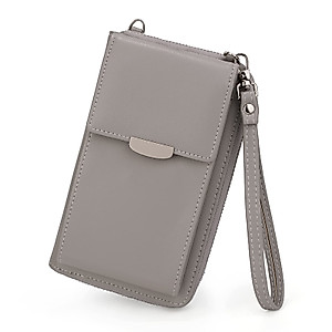 UTO Crossbody Cell Phone Bag for Women Vegan Leather Wristlet Wallet Purse Card Cash Holder