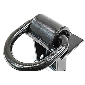 Mytee Products (4 Pack) Heavy Duty Adjustable Trailer Stake Pocket -Small 5/8 Inch Forged D Ring Black Powder Coated w/ 1/2" Hitch Pin, Load Limit 5400 lbs; 2 Adjustable Holes | Stake Pocket D-Ring