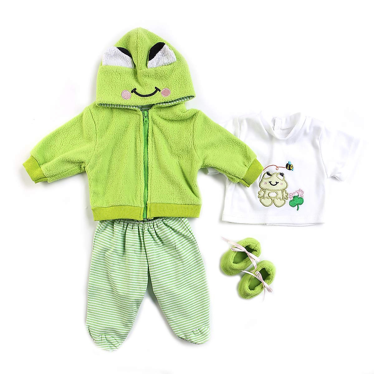 Reborn Baby Doll Clothes Boy 3pcs Set for 20"- 23" Reborn Doll Boy Clothes Green Outfit