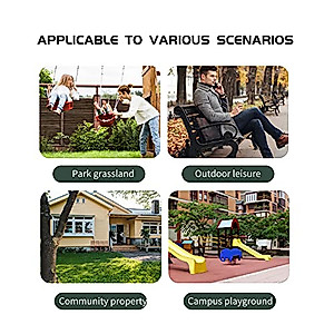 Garden Bench Outdoor Metal Park Benches Cast-Iron Patio Bench with Mesh Pattern Plastic Backrest Armrests for Patio Park Lawn Yard,Black