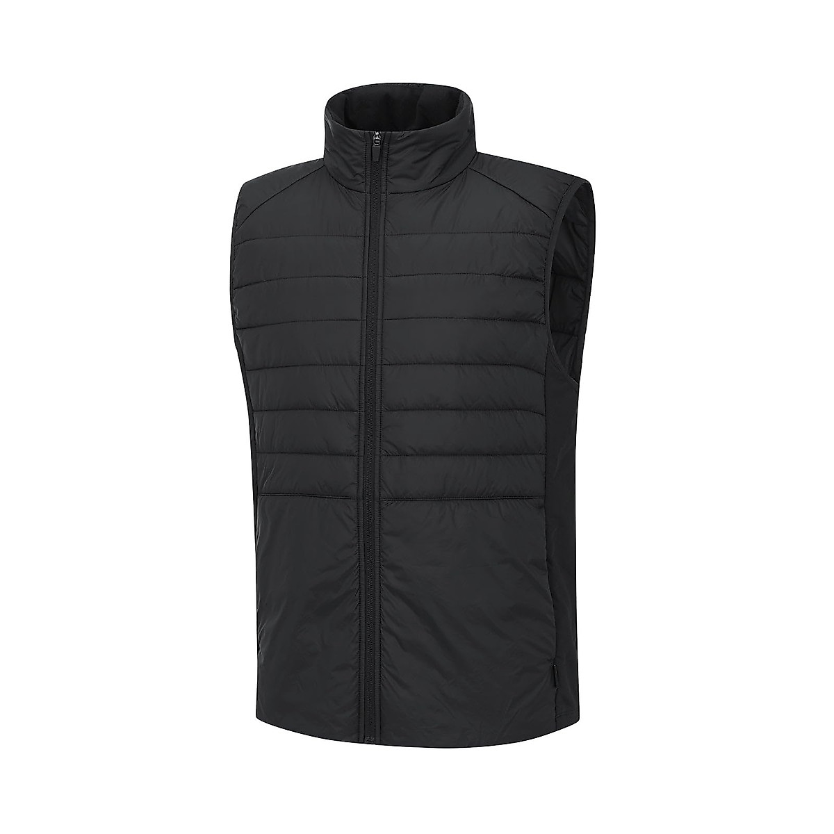 BALEAF Men's Lightweight Puffer Vest, Winter Quilted Hiking Sleeveless Vest, Water Resistant Warm Fleece Outerwear for Travel Golf Running Cycling Black XL