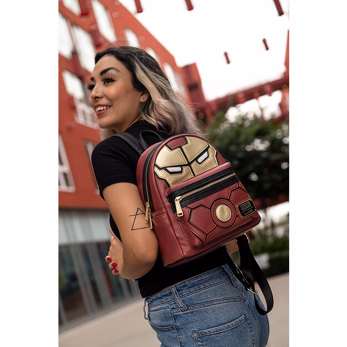 Loungefly x Marvel Iron Man Cosplay Faux Leather Mini Backpack
