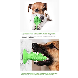ASWER Dog Teeth Cleaning Toothbrush Durable Puppy Suction Cup Teething Chew Toy Tough Pet Dental Oral Care Brushing Sticks Safe Dogs Chewing Toys for Aggressive Chewers Small Medium Breed