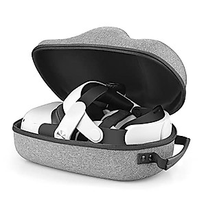 Eyglo M3 Head Strap for Oculus Quest 2 Balance Weight,Travel Carrying Case for Meta Quest 2 Compatible with M2 Head Strap,Elite Strap and Accessories (2-in 1 Gray)