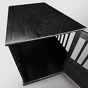 Casual Home Wooden Large Pet Crate, End Table, (Black, 24"W x 36.5"D x 29.25"H)