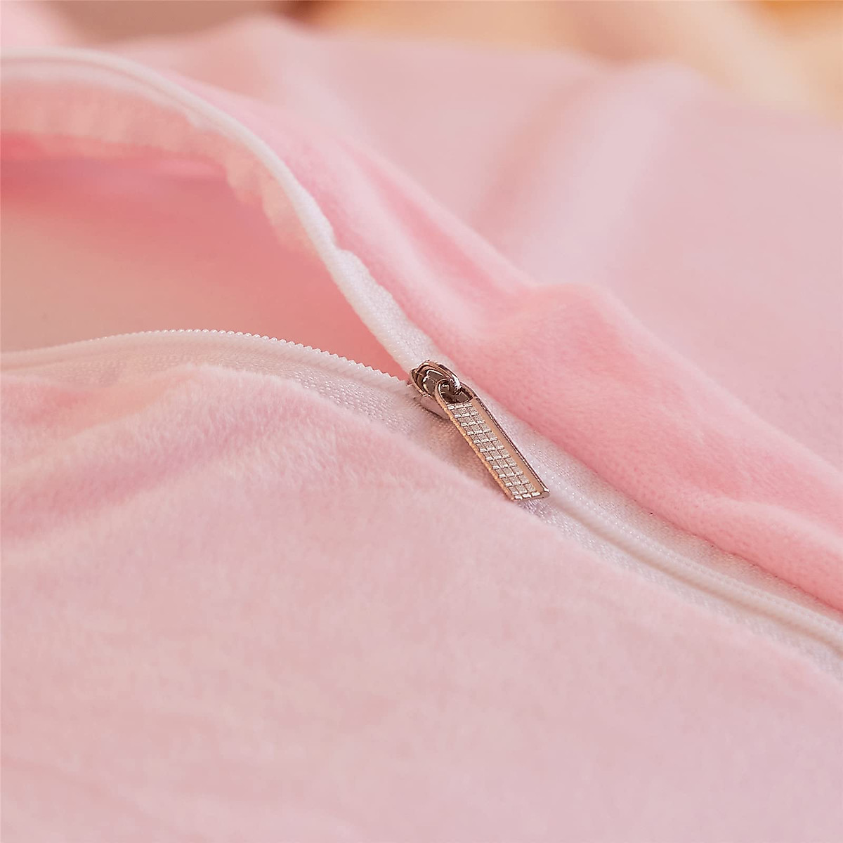 Faux Fur Pink Fluffy Pillow case, Soft Pink Decorative Fuzzy Pillow case, Cute Fluffy Pillow Covers for Home Bedroom Living Room, Zipper Closure, Set of 2 (Pink, Standard 20"x 26")