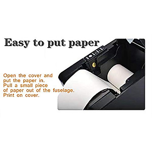 80MM POS Thermal Receipt Printer Compatible 80mm Thermal Paper Rolls - 250mm/sec High-Speed Printing with ESC/POS Print Commands.(Black) (USB)