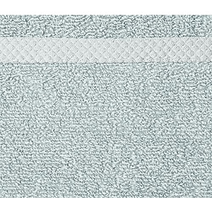 Amazon Basics Quick-Dry Washcloth - 100% Cotton, 12-Pack, Ice Blue