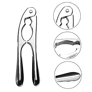 KICHOUSE 1pc Nutcrackers Stainless Steel Multifunctional Peeler Pistachios Nuts Multitools Nut Peeler Seafood Tools Set Crab Crackers Pecan Opener Kitchen Gadget Handheld Nut Opener Pliers