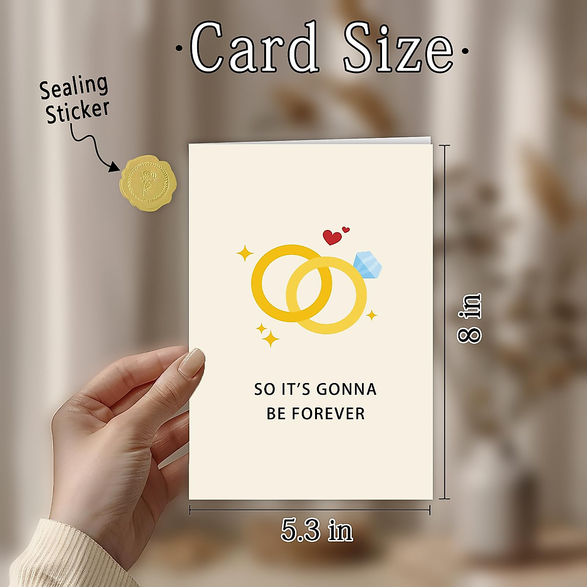 Abeletree Funny Wedding Card for Bride and Groom, Bridal Shower Wedding Gifts Card, Wedding Gifts for Newlyweds-SO IT'S GONNA BE FOREVER