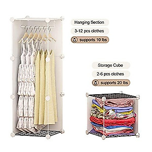 YOZO Cube Storage Organzier Portable Closet Wardrobe Bedroom Dresser (71x14x71 inches) Portable Closet Cube Shelf Armoire Pantry Cabinet, 25 Cubes, White