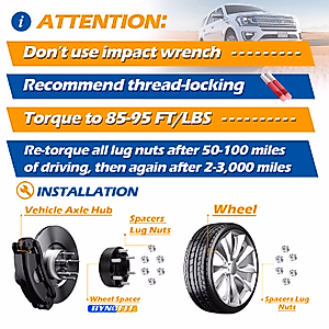 dynofit 6x135 Wheel Spacers for 2004-2014 Ford F150, 1.5 inch(38mm) Thick 87.1mm Hub Bore M14x2.0 Thread Forged Hubcentric 6 Lug Spacers for F-150 Expedition Navigator 2003-2014, Real Forged, 4Pcs