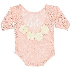 Newborn Photography Props Outfit Baby Girls Newborn Photography Props Lace Romper With Heandbands
