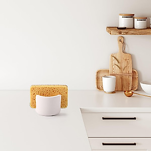 BOJDOPIE Diatomite Sponge Holder for Kitchen Sink, Water Absorbing Sink Stone Drying Caddy, Quick Dry Dish Sponge Organizer for Kitchen Bathroom (Beige)